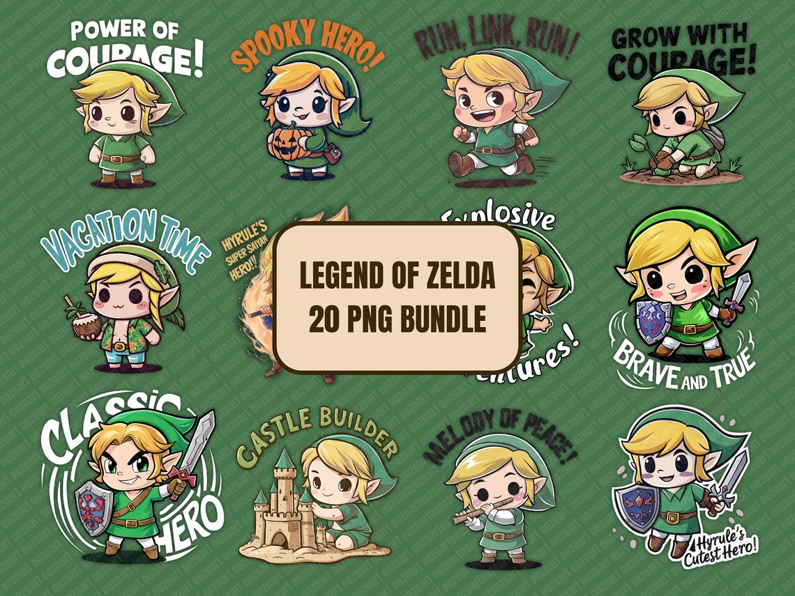 20 Legend of Zelda Link Pngs High-quality Digital Download for Crafting ...