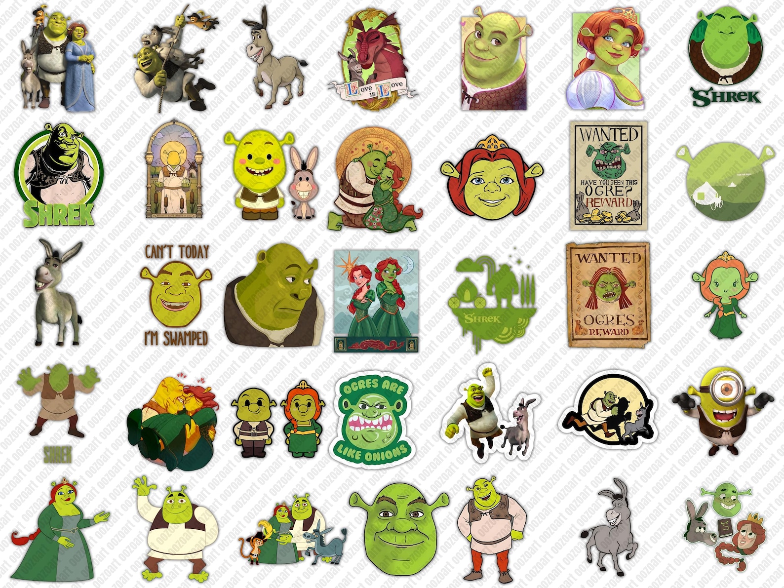 Ultimate Shrek PNG Bundle - 50 High-quality Digital Images for Instant ...