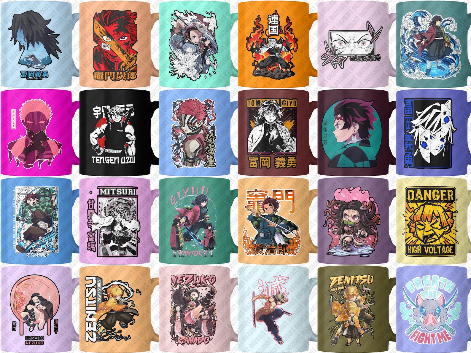 100 Demon Slayer Graphic Desings Bundle | Digital Download | High ...