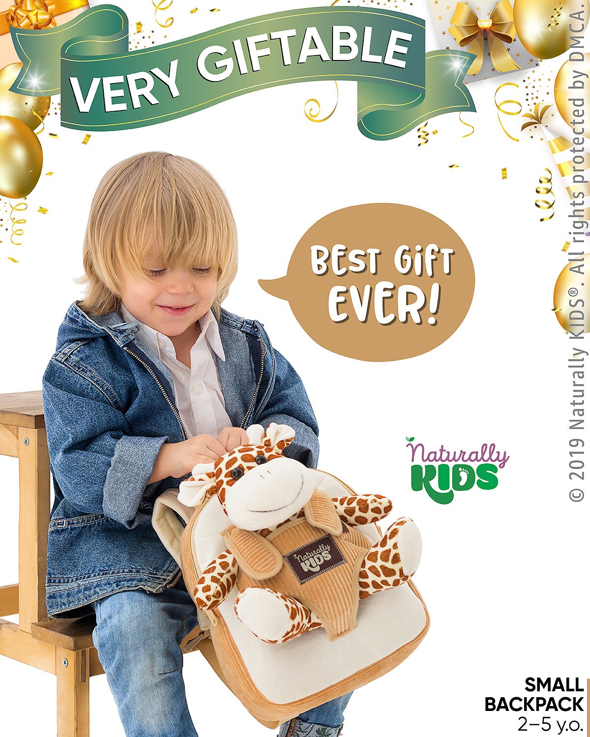 Toddler Giraffe Backpack & Plush Giraffe Toy Kids Bag — Christmas Gift ...