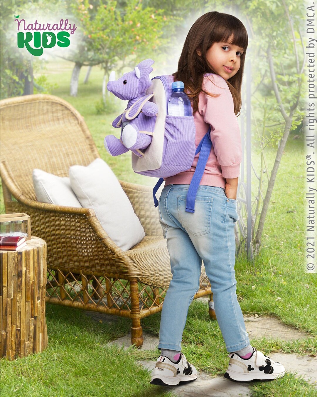 Toddler Dinosaur Backpack, Purple Triceratops Plush Toy Christmas Gift ...