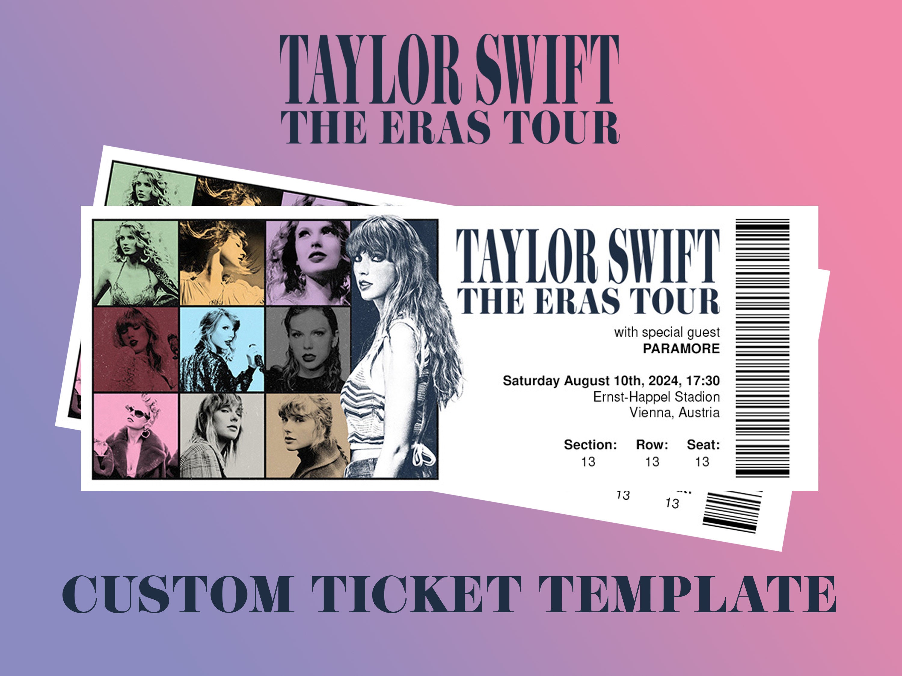 Taylor Swift The Eras Tour 2023 2024 Plantilla De Entradas Entrada