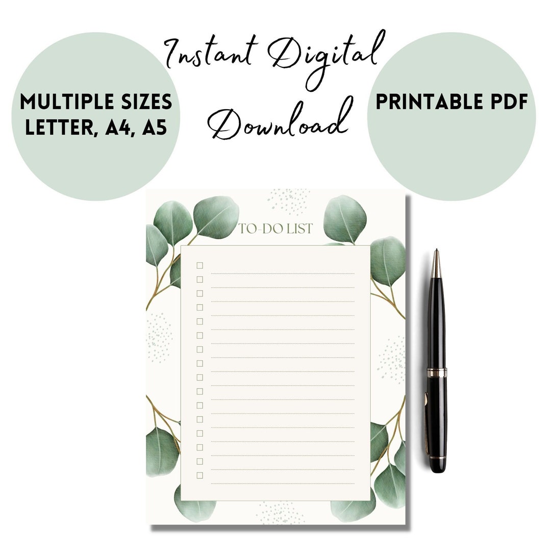 Minimalist to Do List Printable, Minimalist Daily to Do List, Printable ...