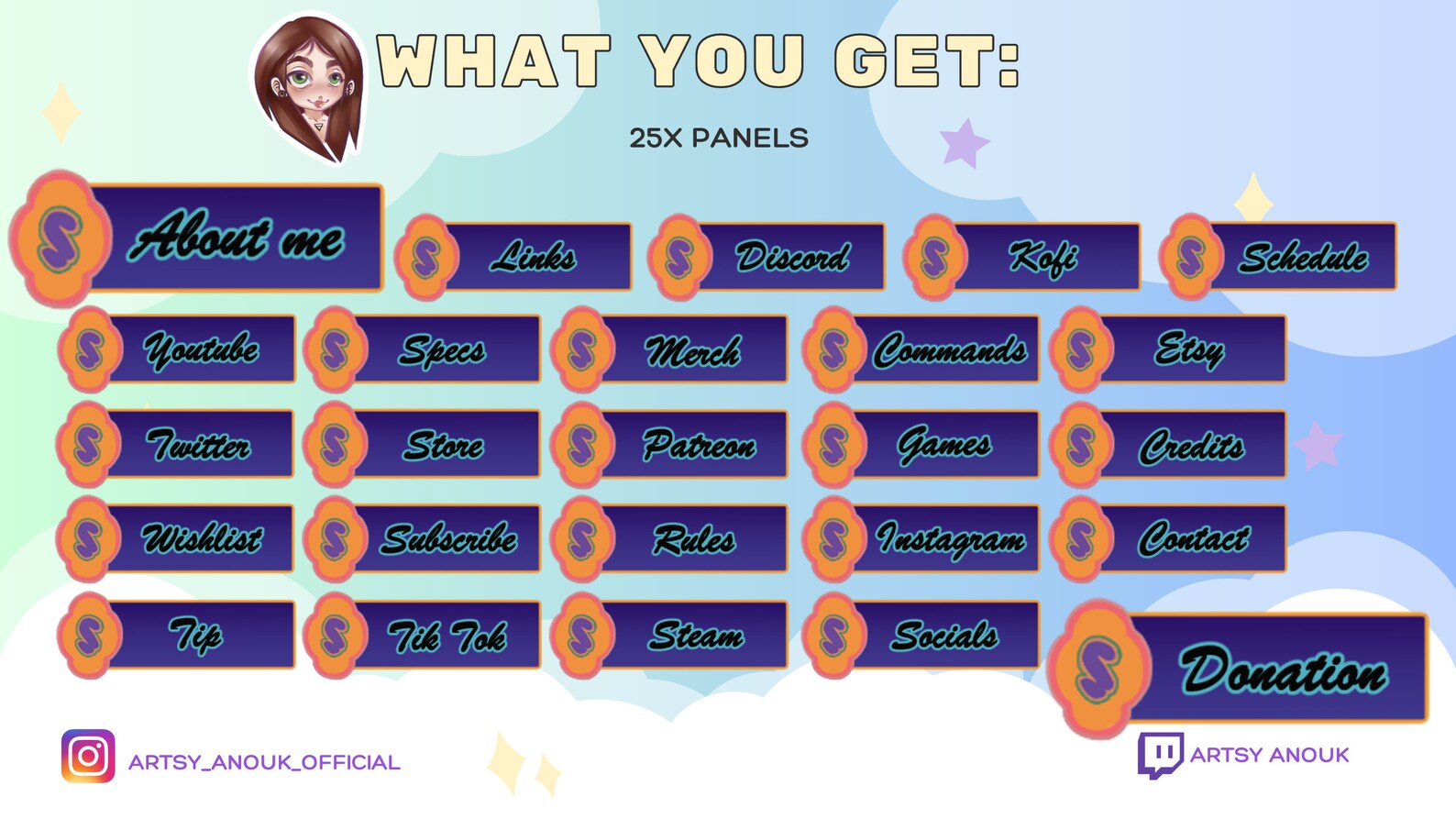25x SKZ Pannels Korean Kpop Stray Kids Twitch 5 Star Item Logo ...