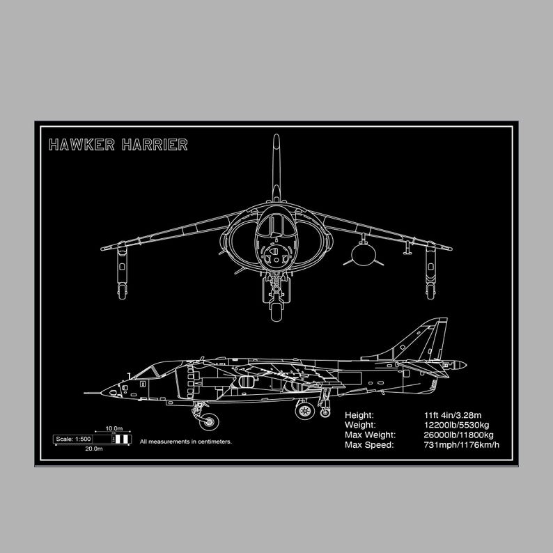 Hawker Harrier Picture, Aeronautics Art, Aeronautics Gift, Aeronautic ...