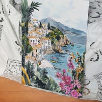 Sicily Watercolor Painting Italy Cityscape Watercolor Art Print Travel ...