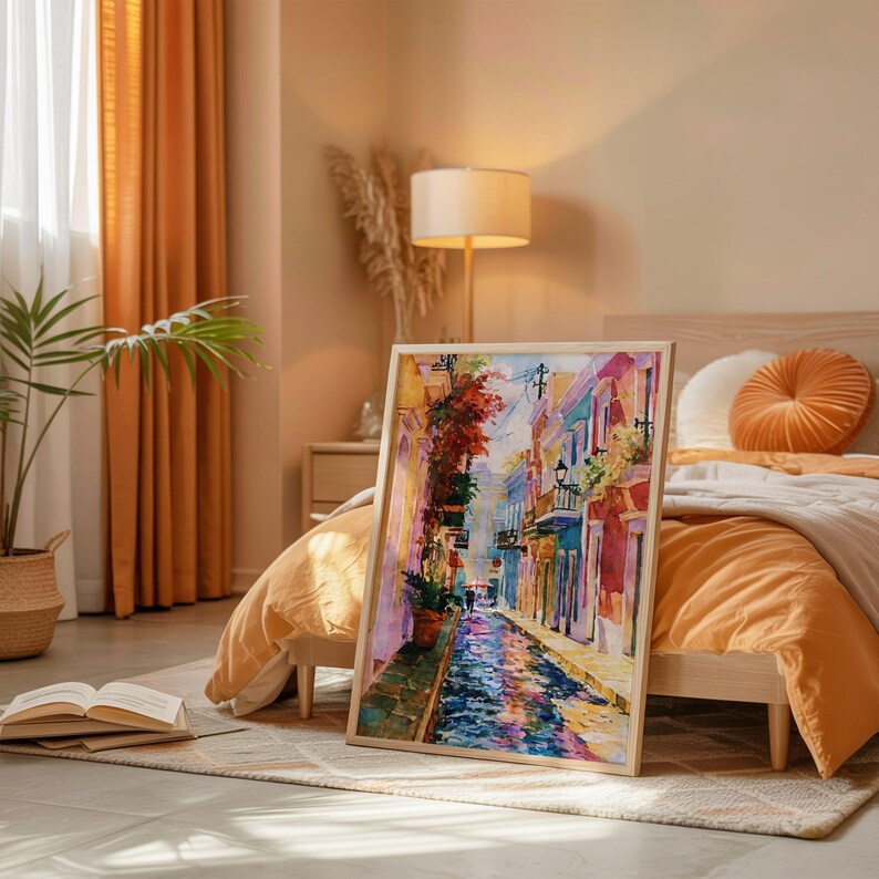 Old San Juan Puerto Rico Watercolor Print, Vibrant Travel Art Poster # ...