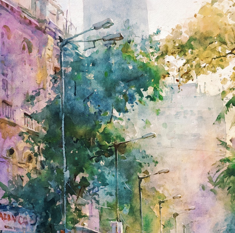 Chor Bazaar Mumbai Watercolor Art Print, Indian Street Scene Poster # ...