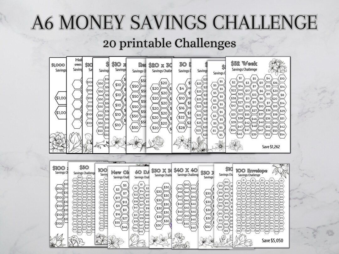 Money Savings Challenge Printable | A6 Money Savings Bundle | Mini ...