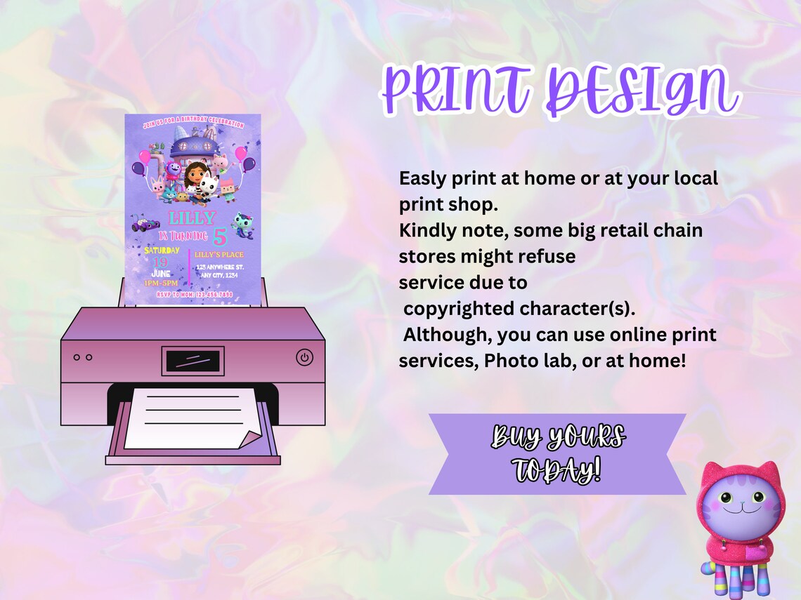 Gabby Dollhouse Invitation Gabby Dollhouse Canva Editable Invitation ...