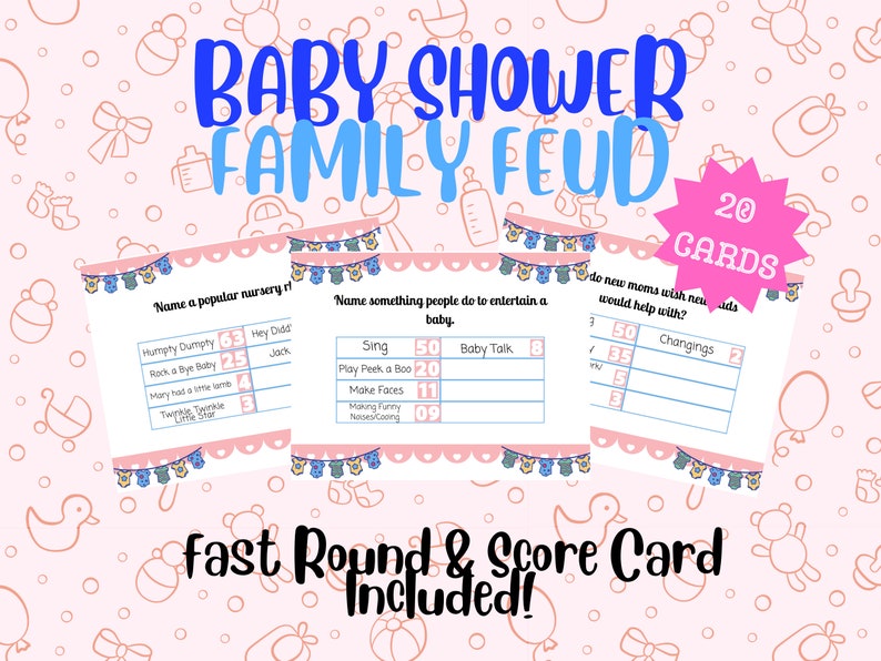 Baby Shower Family Feud | Baby Shower Games Printable | Baby Shower ...