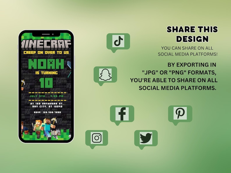 Editable Pixel Birthday Invitation | Pixel Theme Digital Template Canva ...