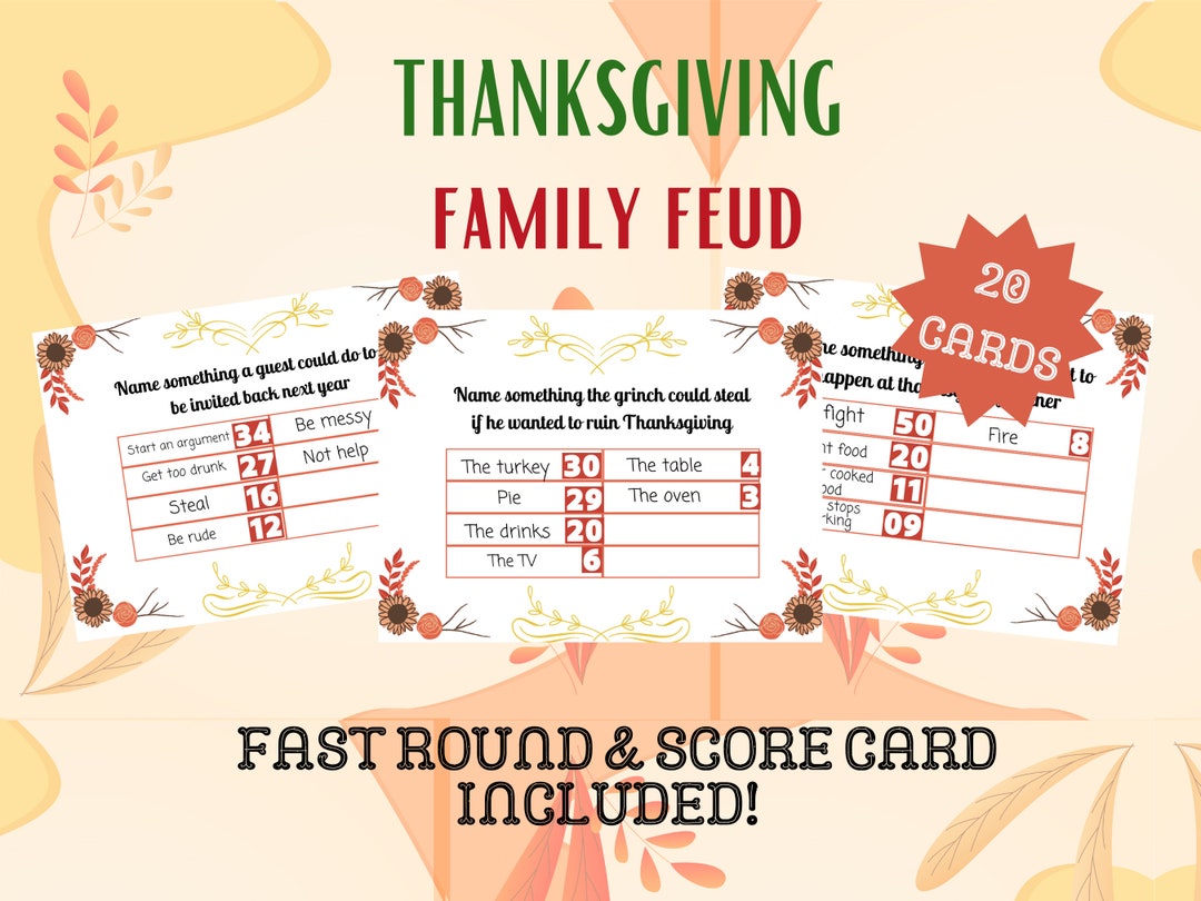 Thanksgiving Family Feud | Family Feud Thanksgiving Games ...