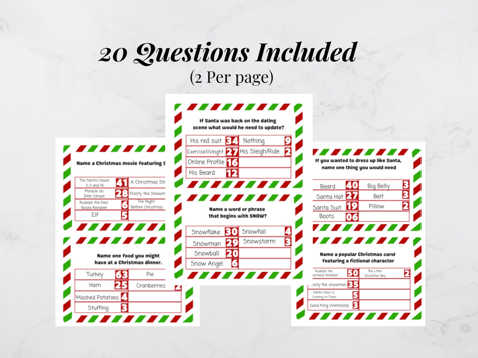 Christmas Friendly Feud - Printable Christmas Questions and Answer Game ...