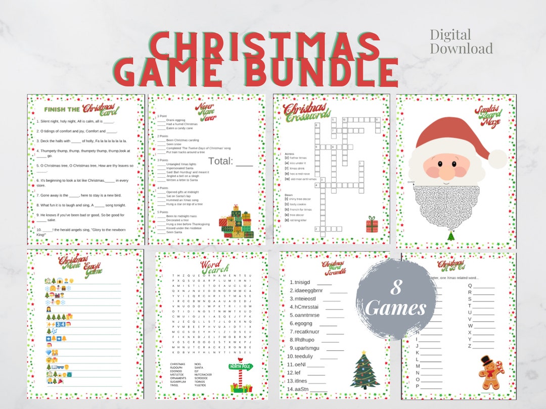 Christmas Game Bundle - Printable Christmas Party Game - Christmas ...