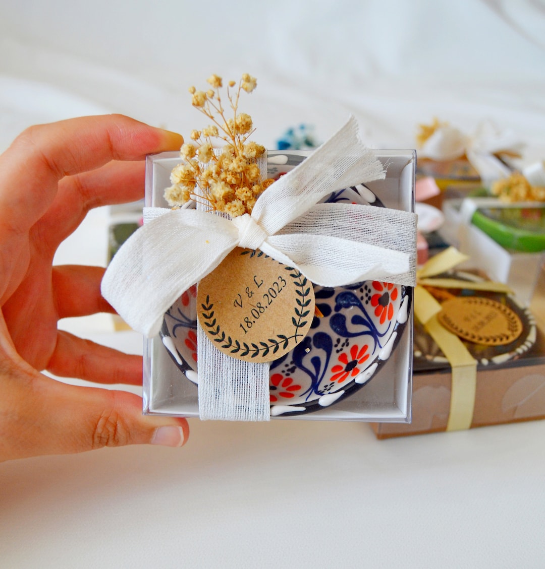Wedding Bowl Tile Favors for Guests in Bulk, Custom Rustic Personalized ...