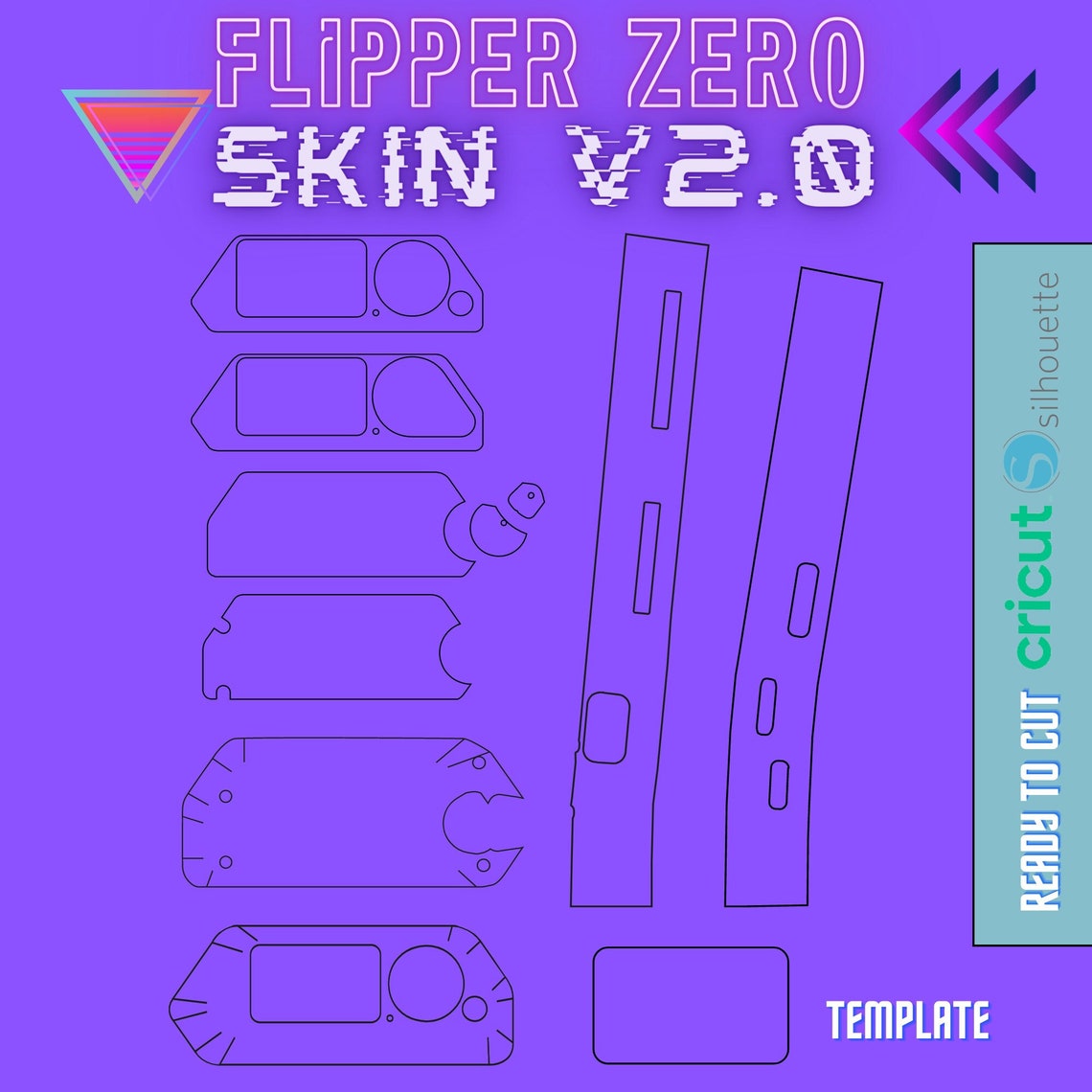FLIPPER ZERO V2.0: Skin Template UPDATED V2.0 (svg, Pdf, Dxf) Ready to ...
