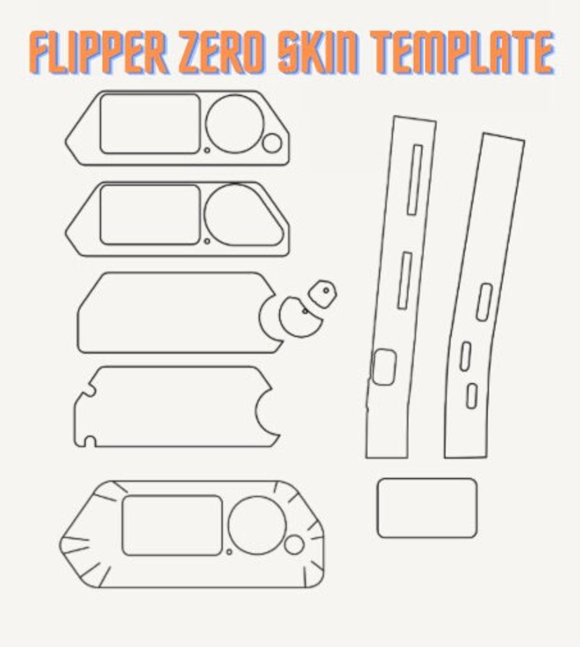 FLIPPER ZERO: Skin Template svg, Pdf, Dxf Ready to Cut - Etsy