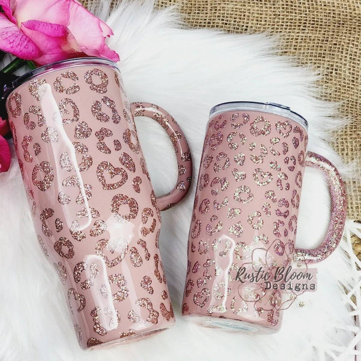 Glitter Pink Peekaboo Leopard Print Cheetah Tumbler Custom - Etsy
