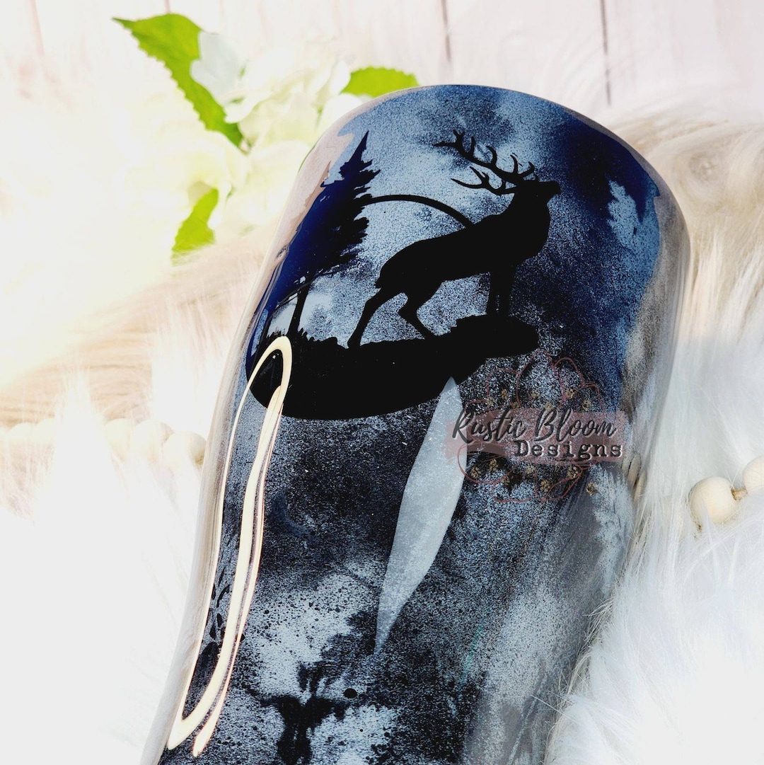 Camo Tumbler Hunting Deer Tumbler Husband Gift Guy Forest Tumbler Deer ...