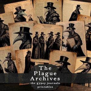 Plague Doctor Dictionary Page Art, Grimoire Printable Junk Journal ...