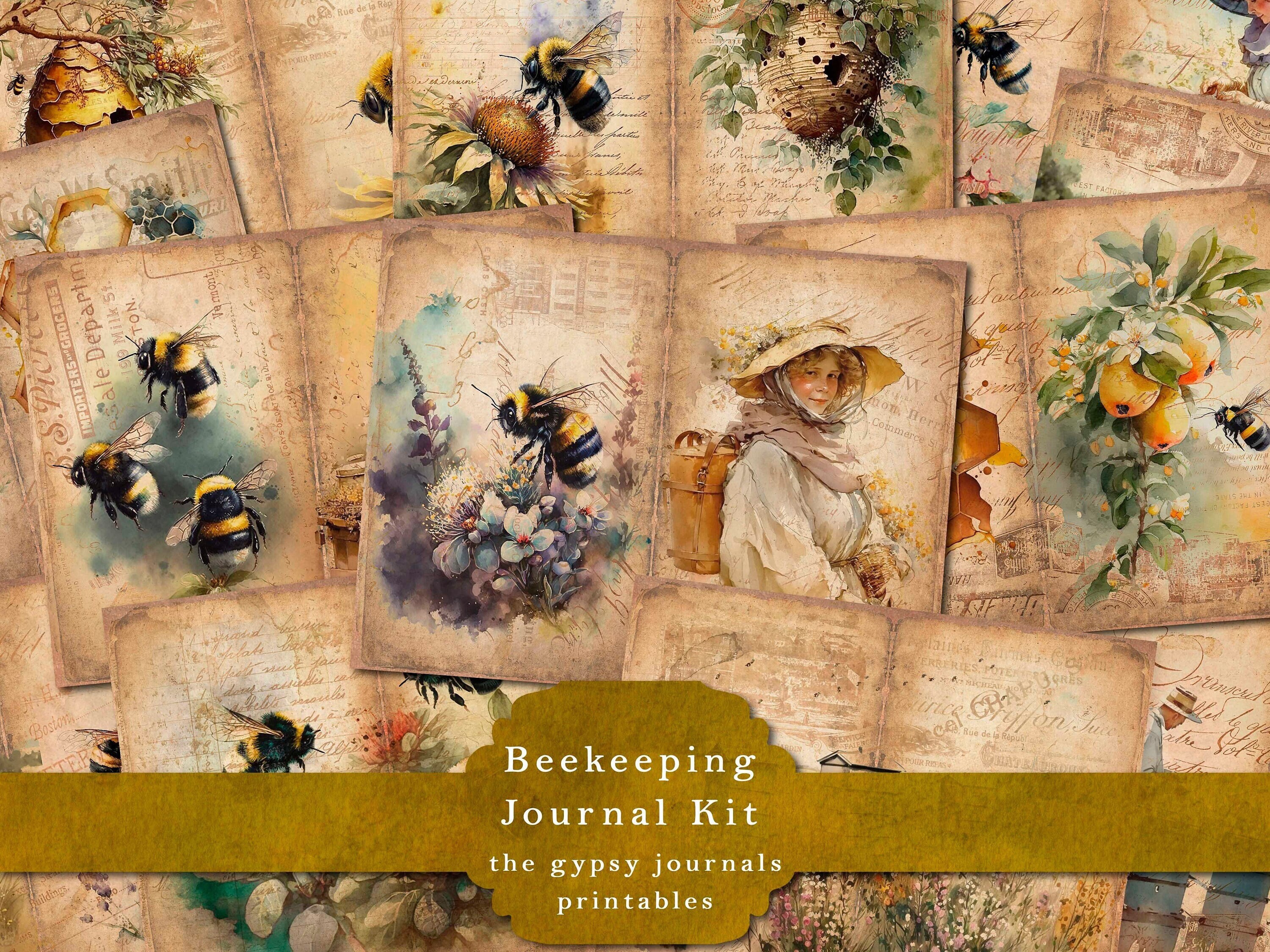 Bee Junk Journal Pages Bumblebee Journal Papers Beekeeping - Etsy Australia