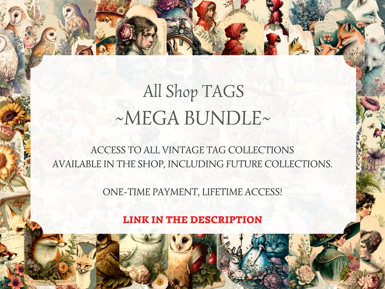 Vintage Foxes Tags, Fox Journaling Tags, Printable Inserts and Ephemera ...