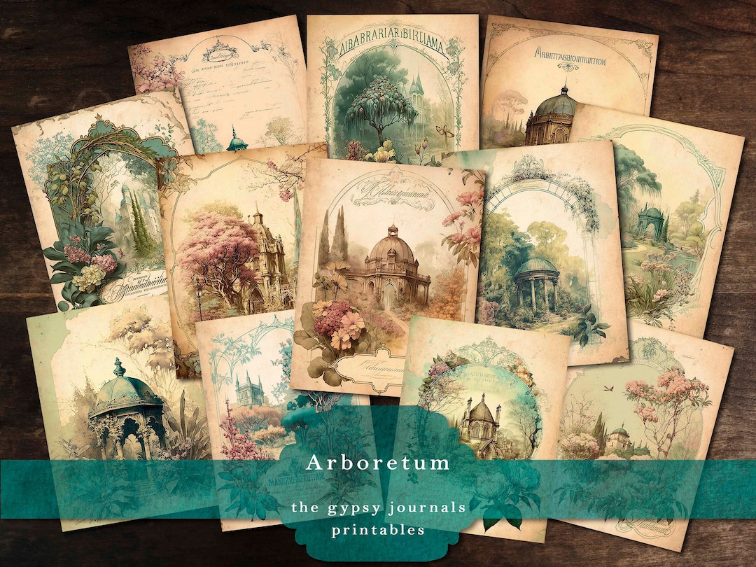 Arboretum Junk Journal Papers, Botanical Printable Journal Pages for ...