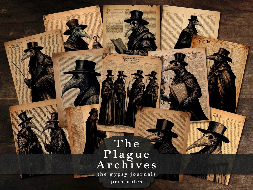 Plague Doctor Dictionary Page Art, Grimoire Printable Junk Journal ...