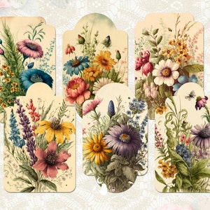 Vintage Wildflowers Tags, Garden Journaling Tags, Printable Inserts ...