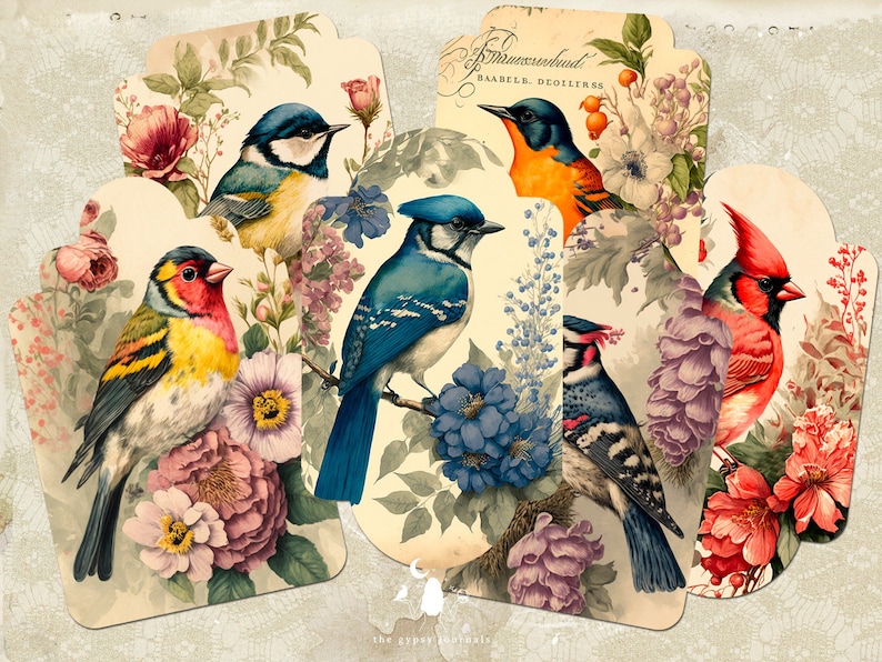 Vintage Wildbirds Tags Journaling Tags Garden Printable - Etsy