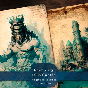 Lost City of Atlantis Junk Journal Papers, Printable Journal Pages for ...