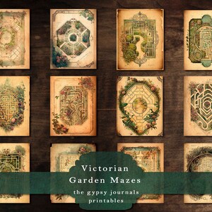 Victorian Garden Mazes Junk Journal Pages, Spring Printable Journal ...
