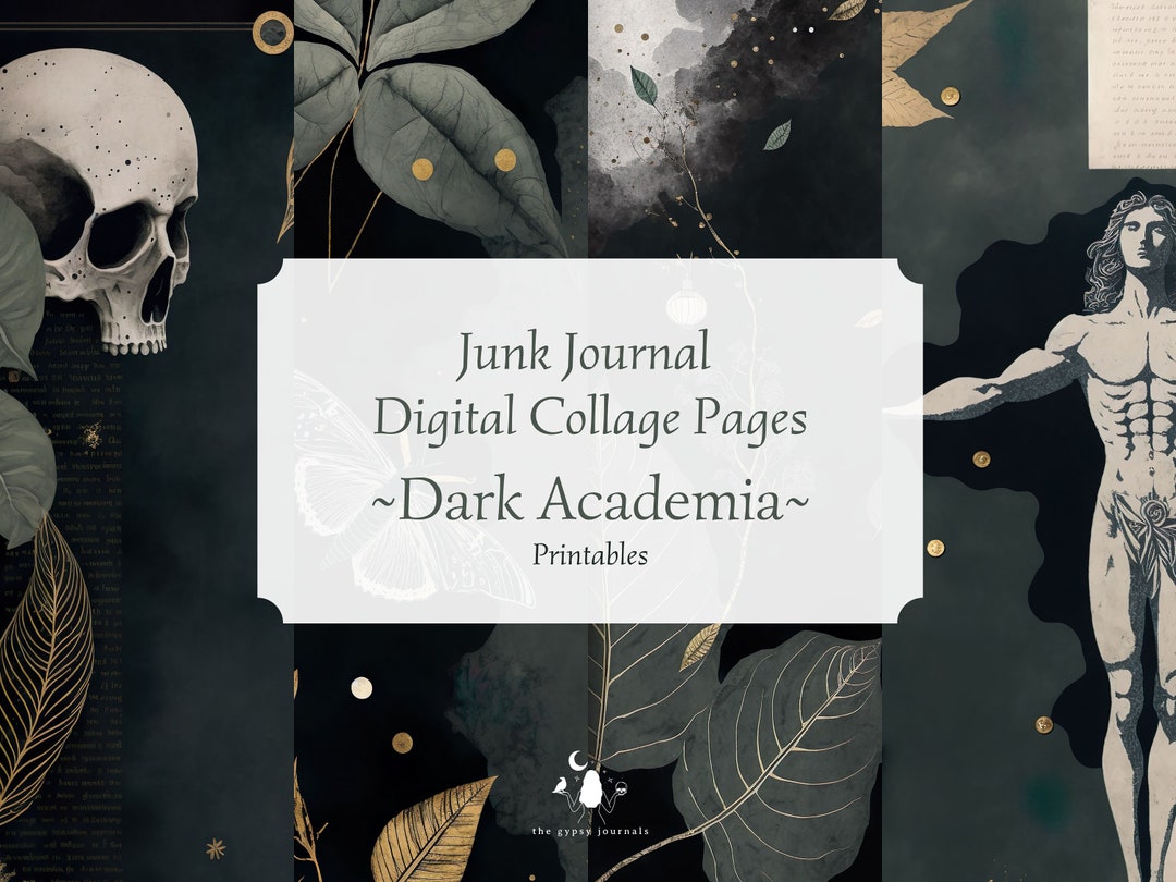 Junk Journal Collage Pages, Dark Academia Sheets, Grimoire Scrapbooking ...