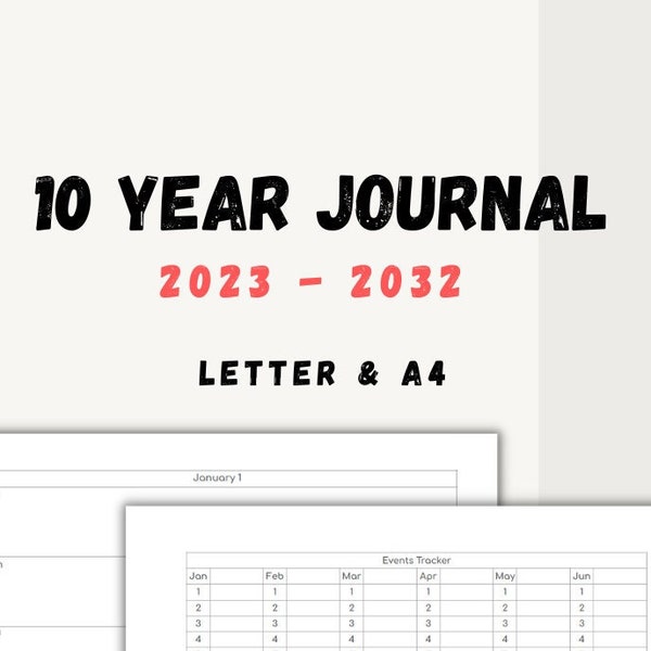 10 Year Calendar - Etsy