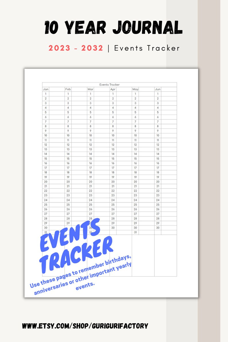 10 Year Journal, Simple and Minimal - Etsy