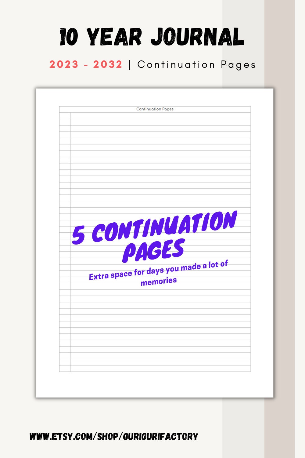 10 Year Journal, Simple and Minimal - Etsy