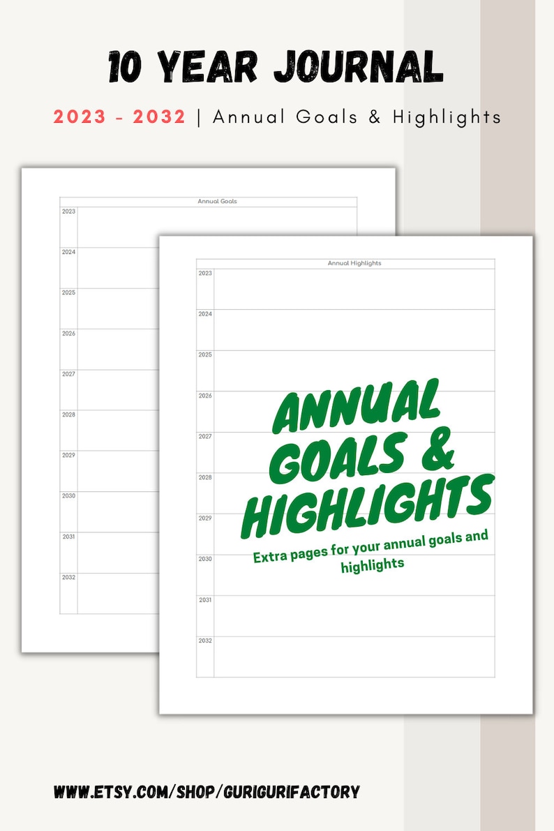10 Year Journal, Simple and Minimal - Etsy