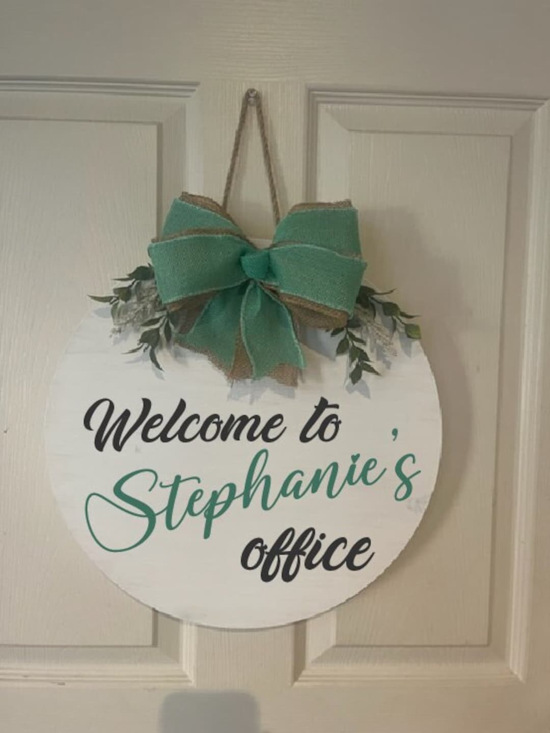 Custom Office Door Sign. Personalized Office Decor. Door Sign With Bow ...