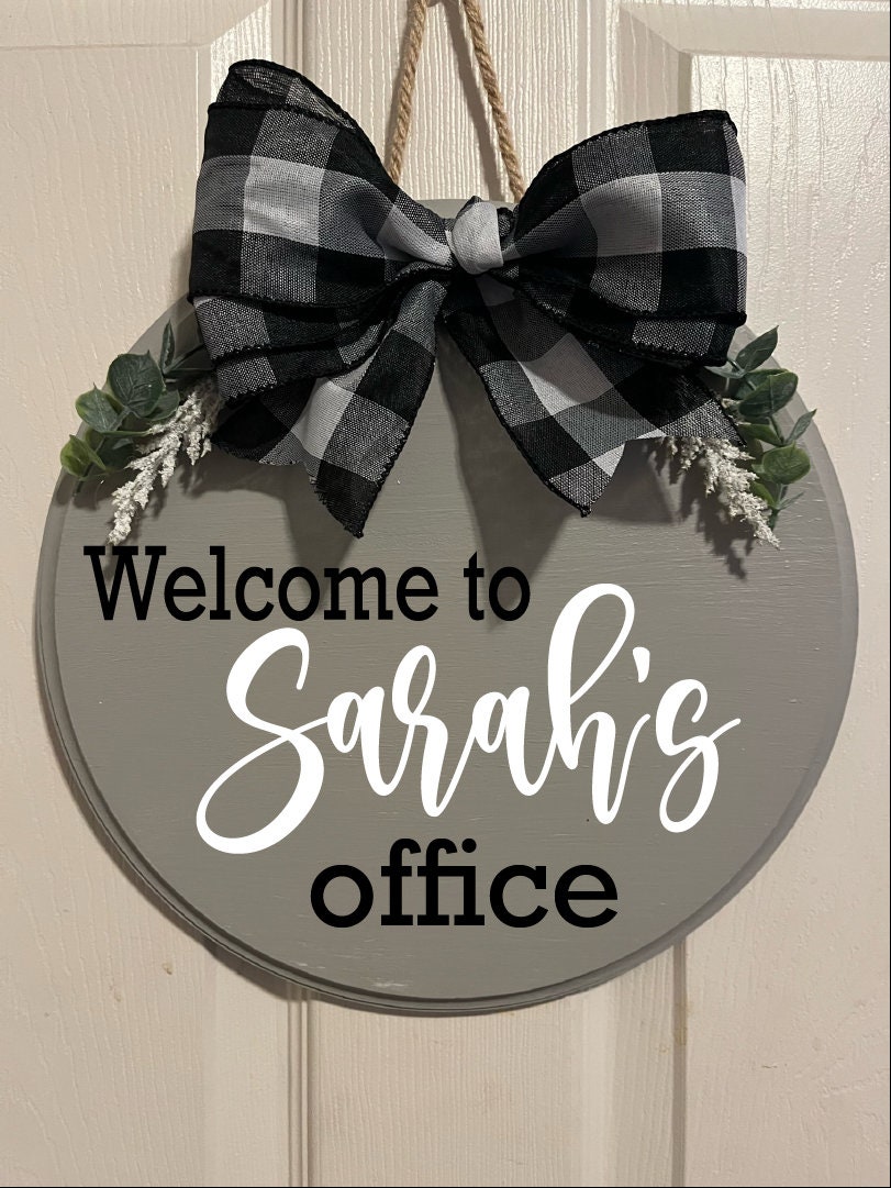 Custom Office Door Sign. Personalized Office Decor. Office Wreath With ...