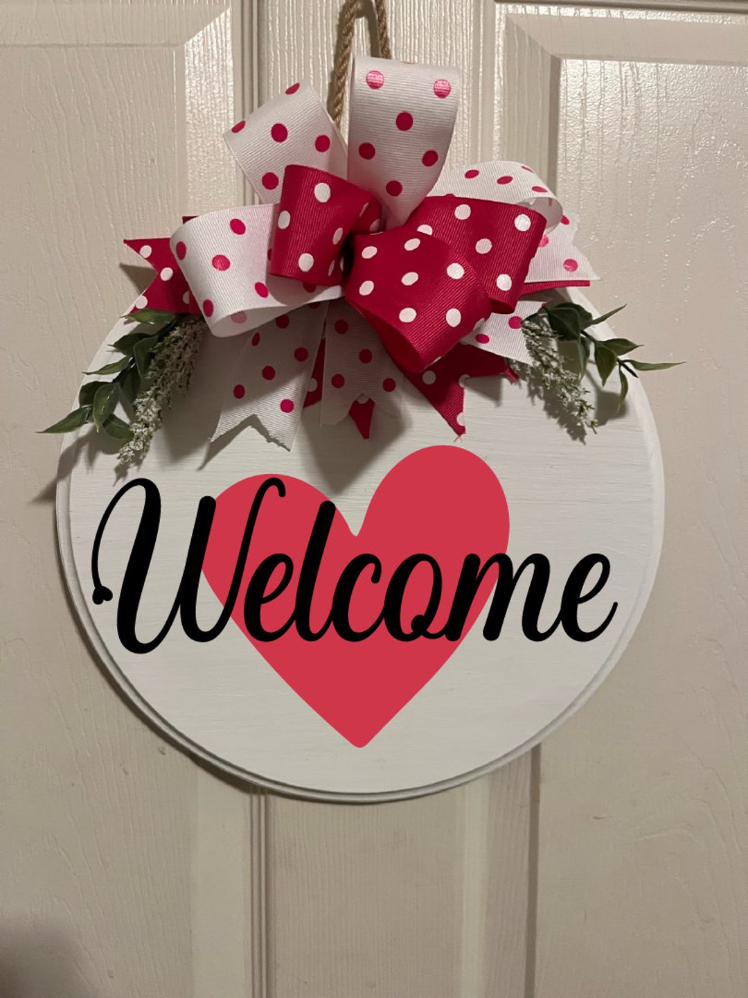 Valentines Day Welcome Front Door Decor. Hello Valentine Welcome Sign ...