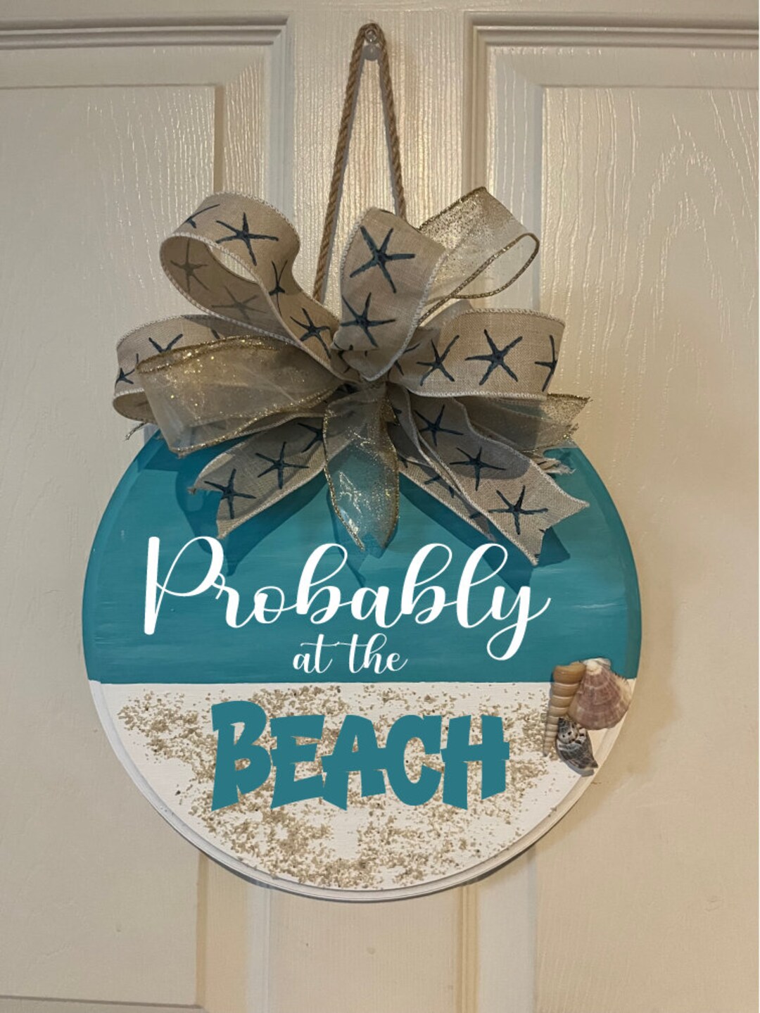 Probably at the Beach Door Decor With Real Beach Sand and Shells. Beach ...