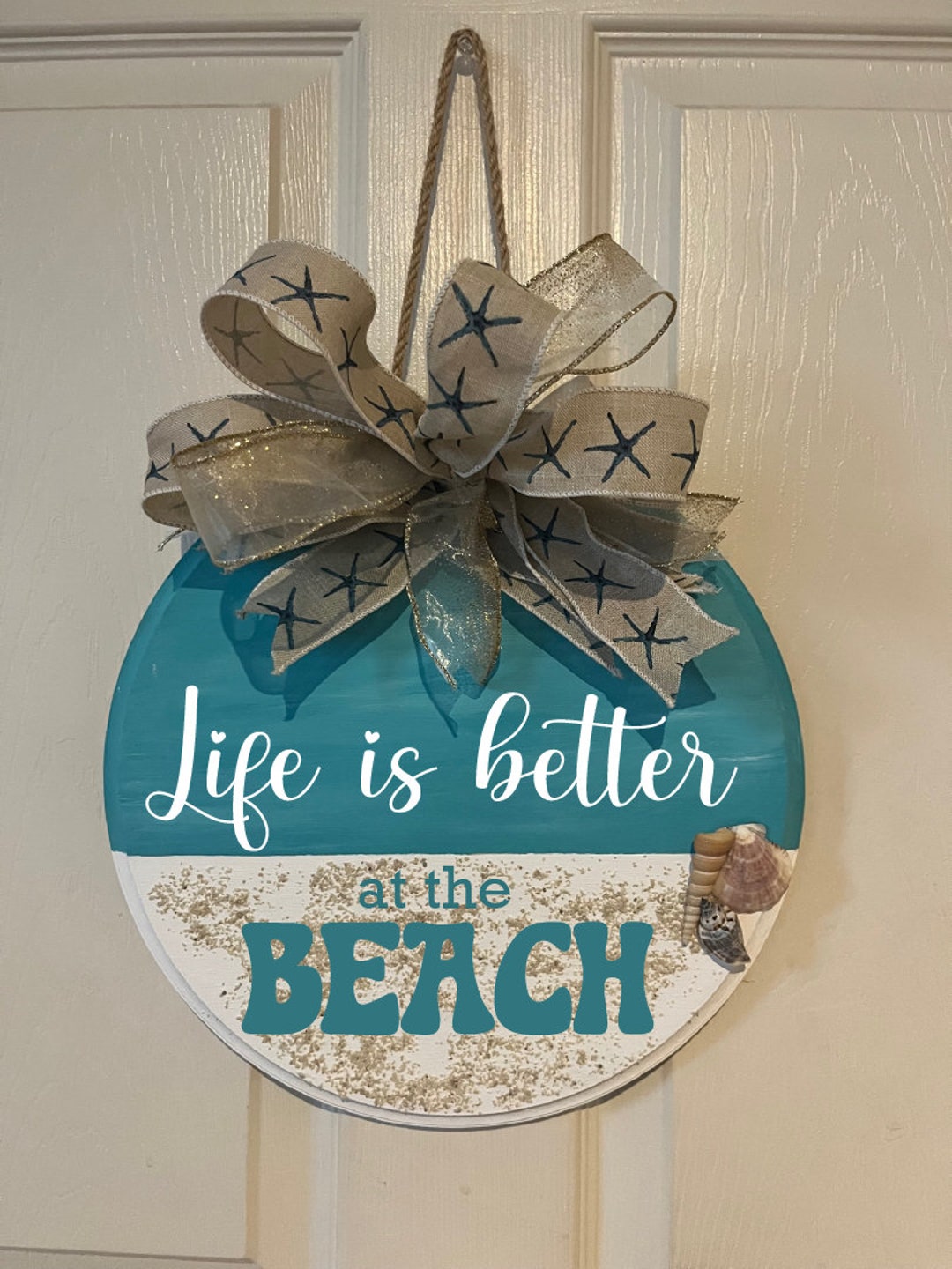 Life is Better at the Beach Front Door Decor. Beach House Door Sign ...