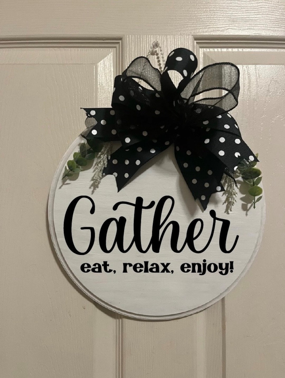Gather Kitchen, Dining Room and Patio Home Decor | Eat Relax Enjoy Sign ...