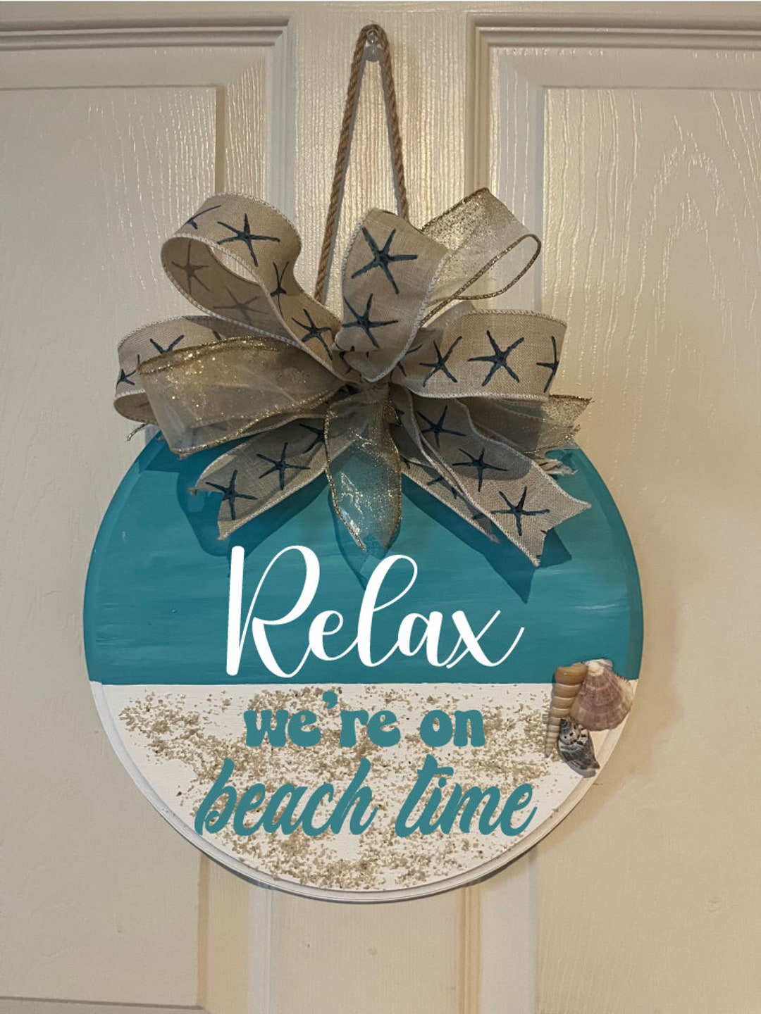 Relax We're on Beach Time Door Sign and Wall Hanger. Beach House ...