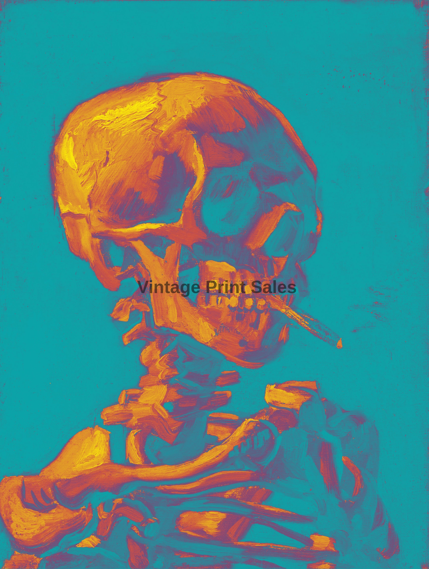 Vincent Van Gogh Head of a Skeleton With a Burning Cigarette. Various ...