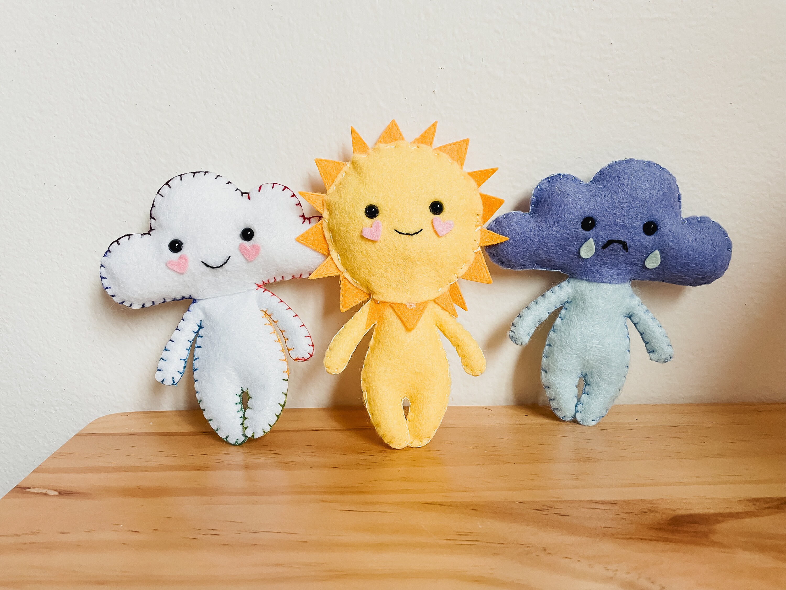 Handmade Sad Rain Cloud Felt Plush Doll Yaya Doll - Etsy