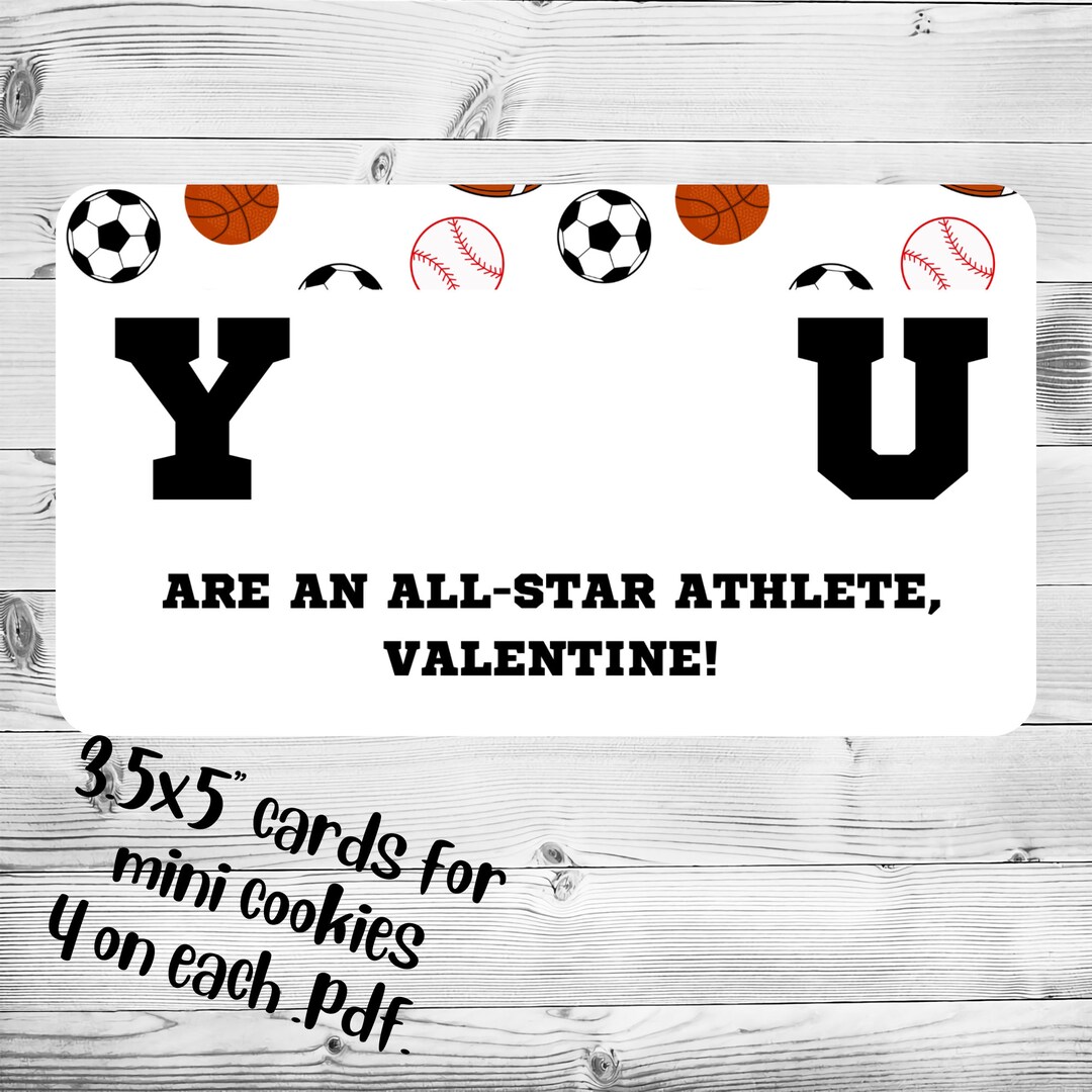 All-star Valentine Mini Cookie Card - Etsy