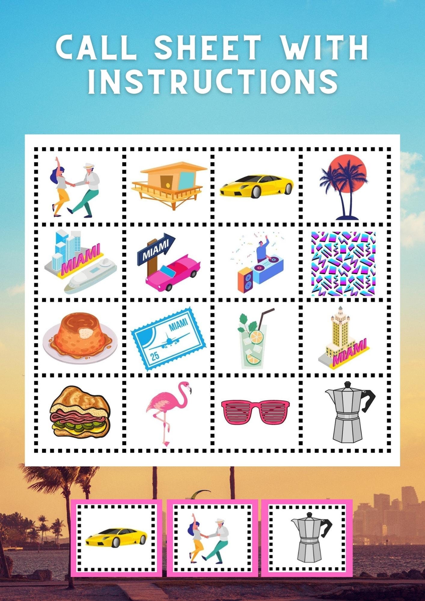 50x Miami Vice Bingo Cards, Printable Miami Vice BINGO INSTANT DOWNLOAD ...