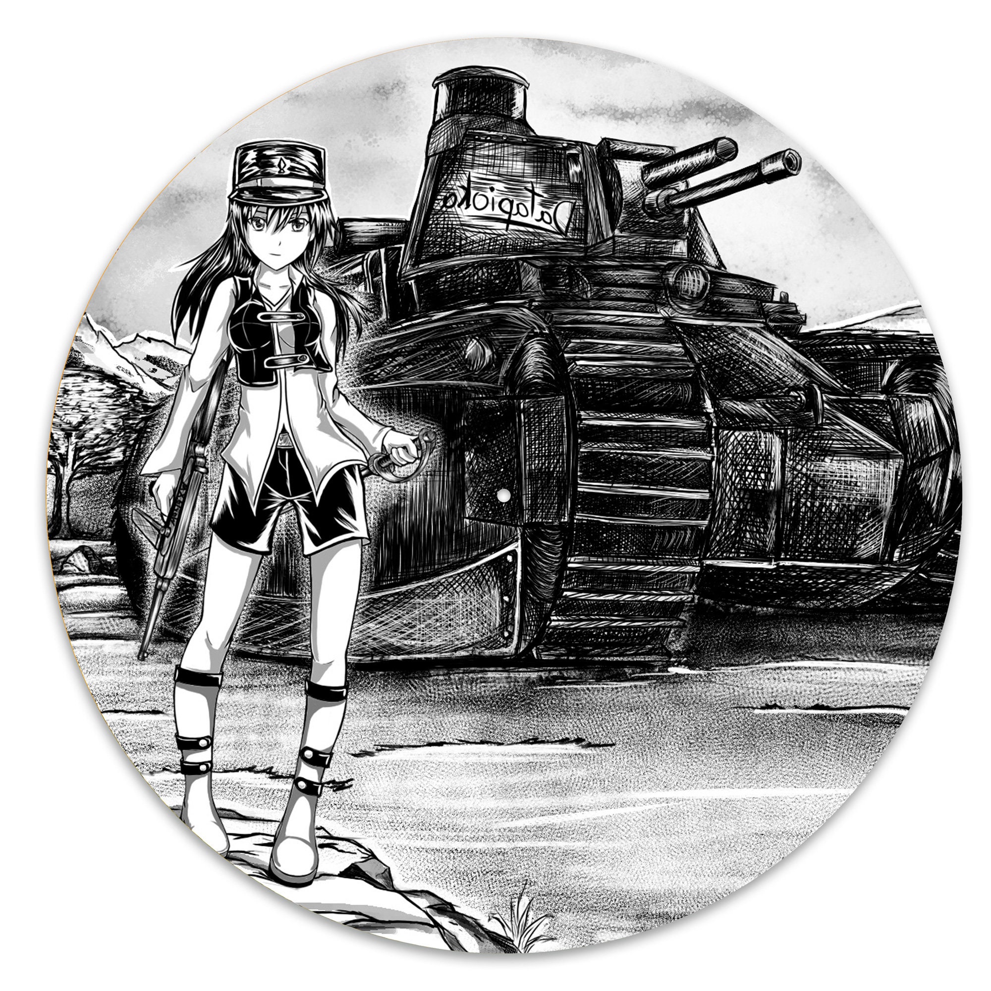 Anime Tank Girl Illustration Slipmat for Vinyl Record Deck Turntable - Etsy